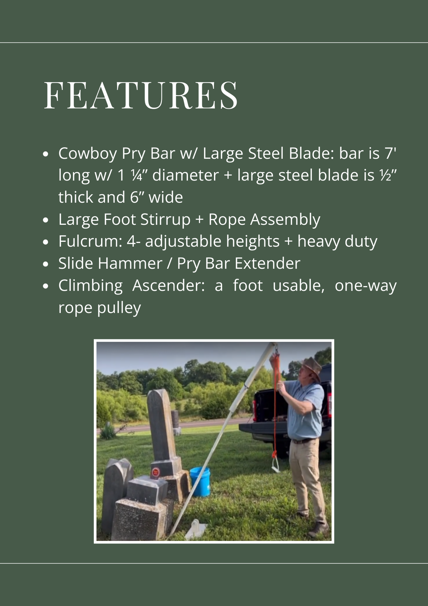 Tombstone Jack Cowboy Pry Bar System — Atlas Preservation