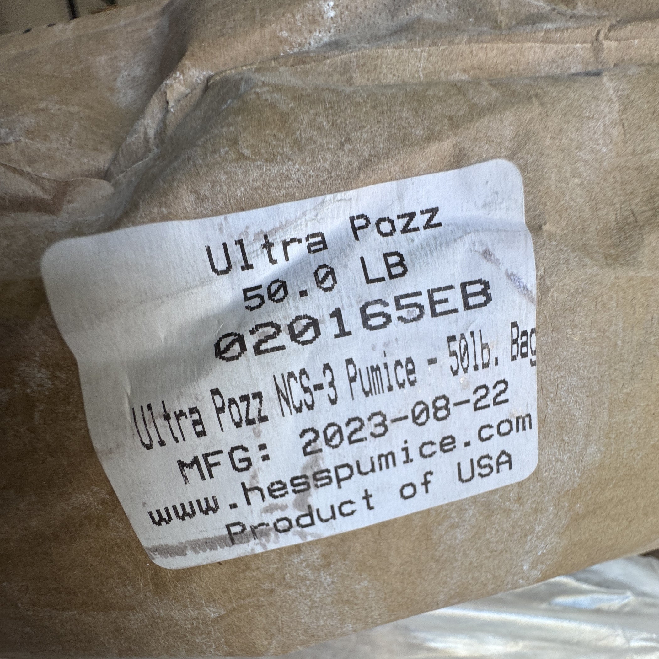 Pumice Hess UltraPozz — Atlas Preservation