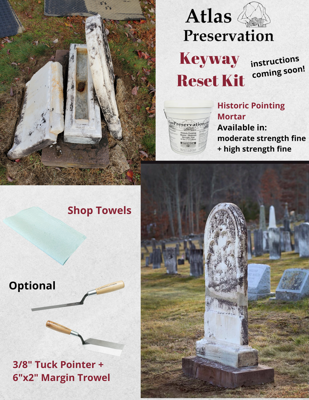 Keyway Repair Kit w/ Historic Pointing Mortar — Atlas Preservation