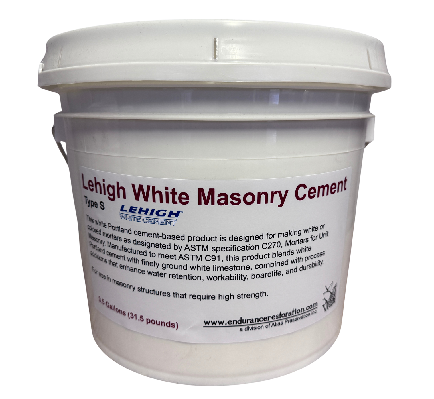 Lehigh White Masonry Cement — Atlas Preservation