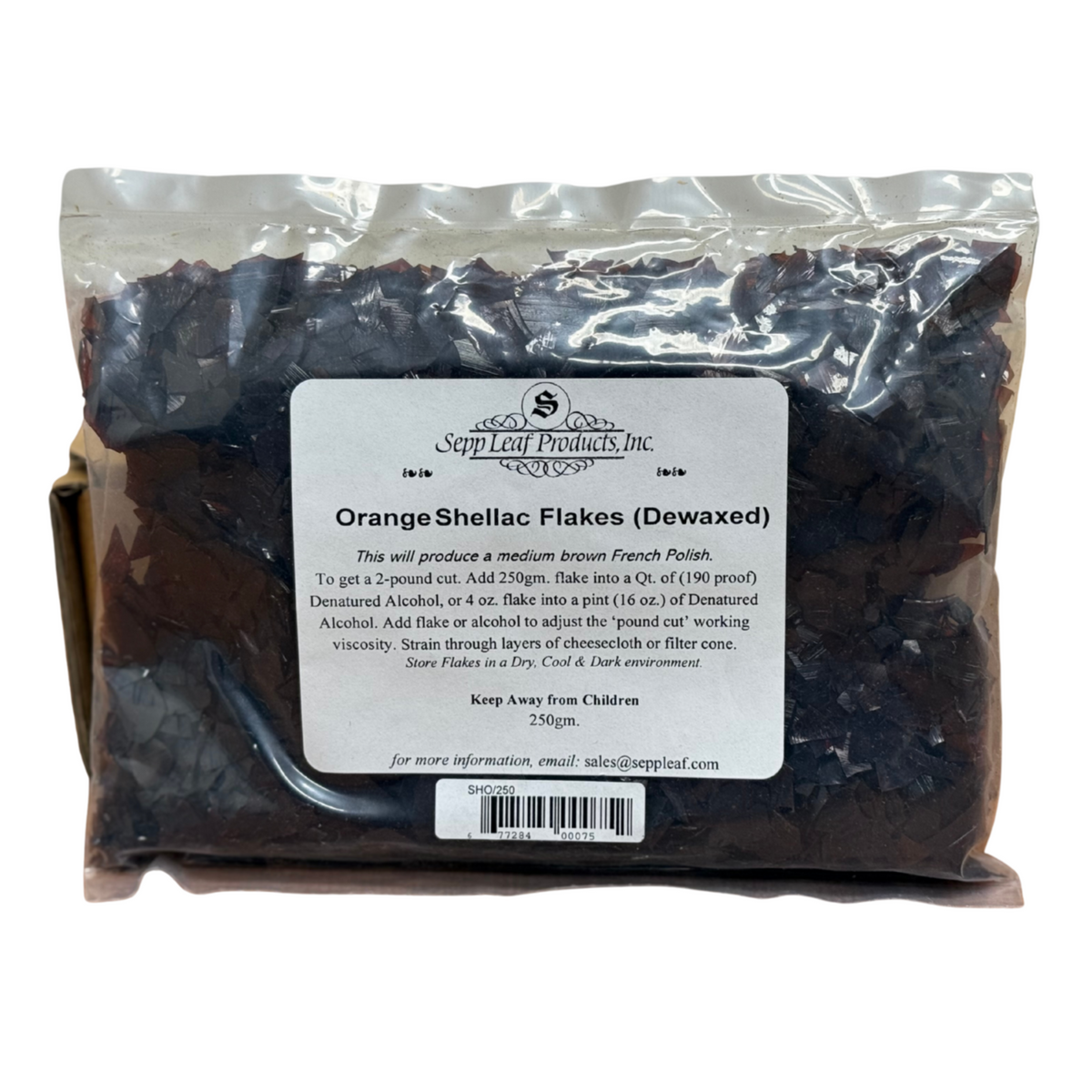 Orange Shellac Flakes (Dewaxed) — Atlas Preservation