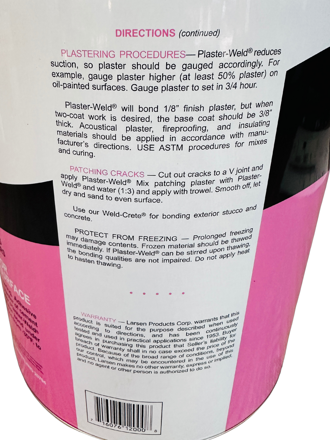 Plaster-Weld - Bonds new plaster — Atlas Preservation